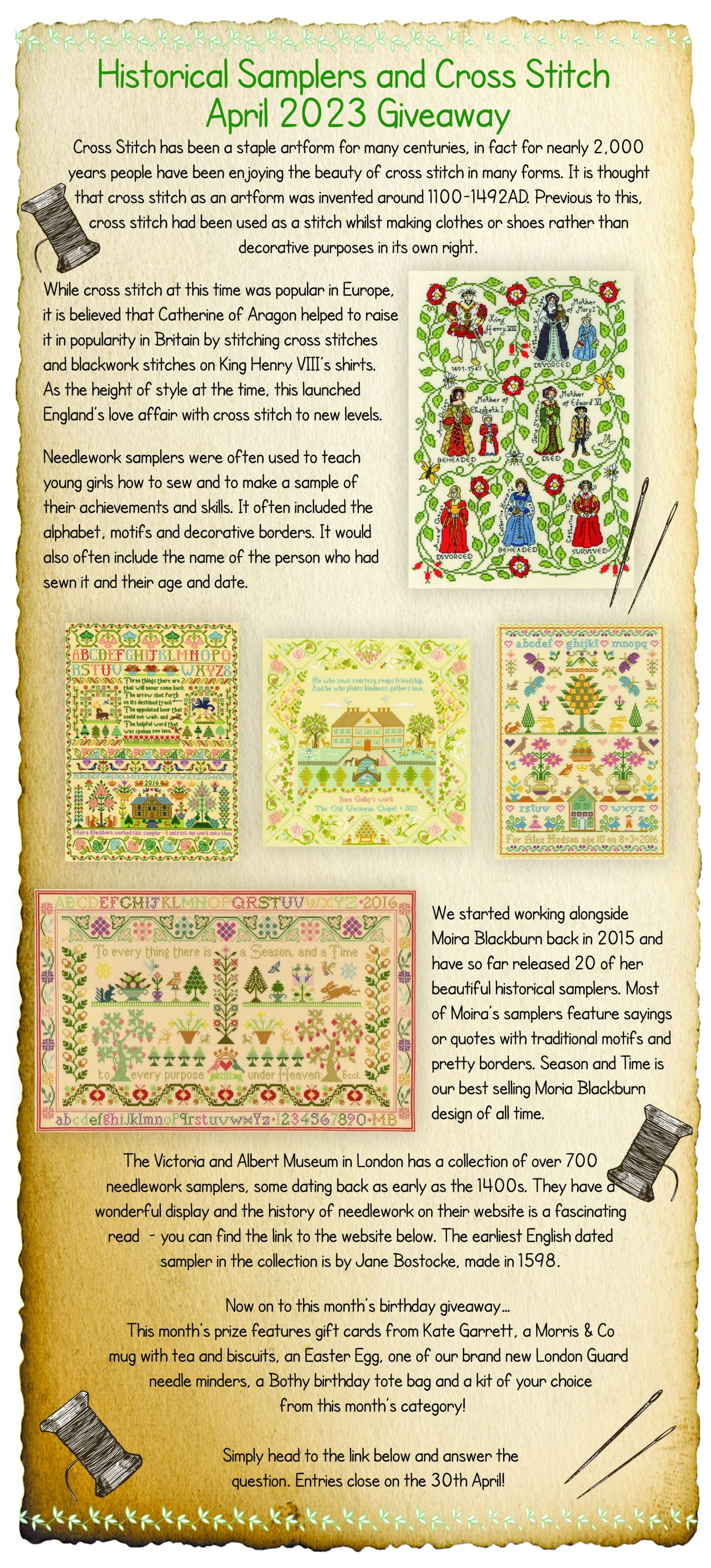 April Birthday Giveaway - Historical and Samplers | Bothy Threads
